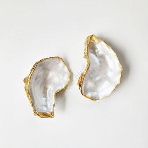 Pearl Shell Ring Dish | Large Oyster Shells | Costal Decor | Wedding ...