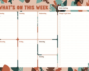 Printable Weekly Planner Leaf Print - Etsy