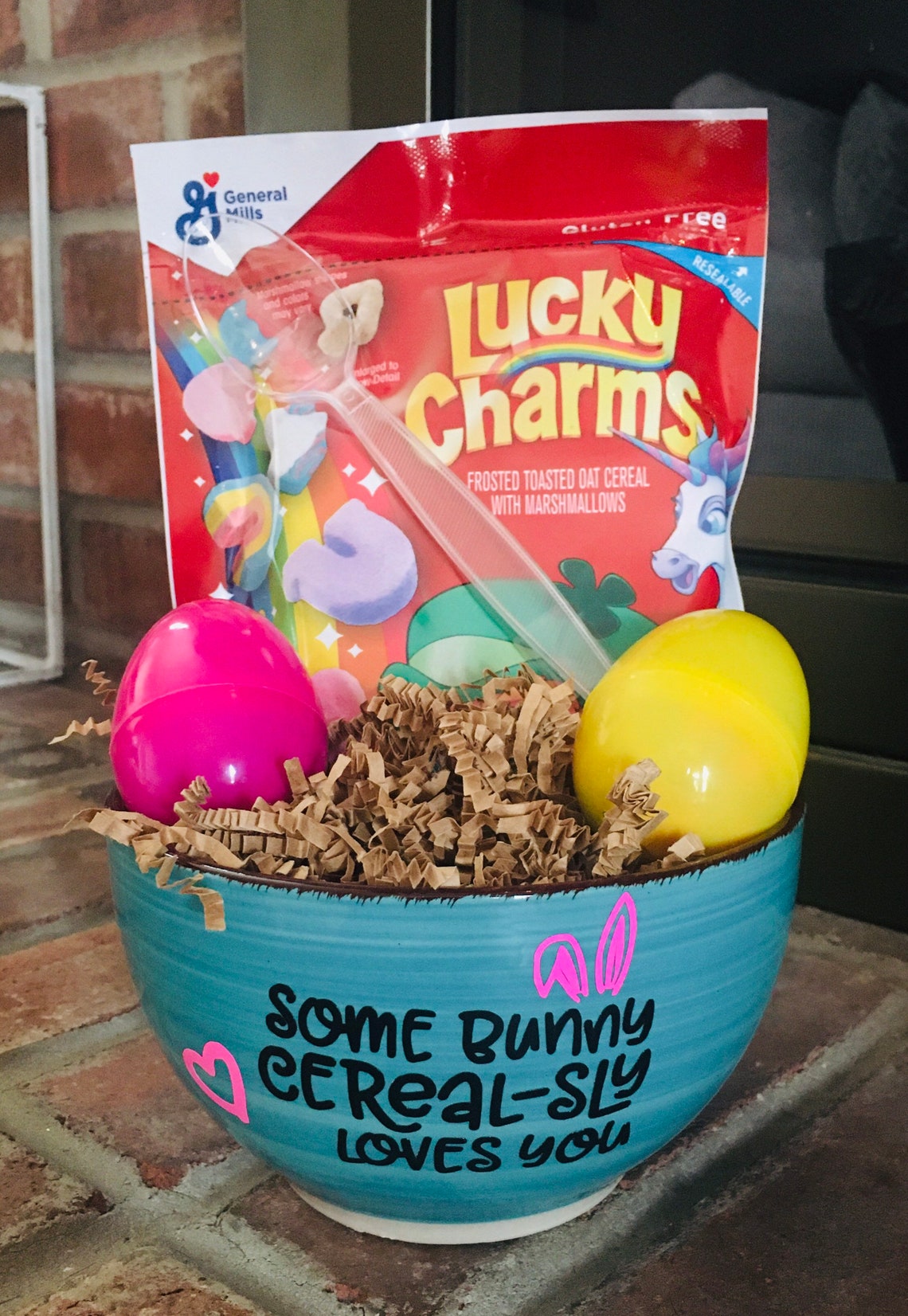 Says some Bunny Cereal-sly Loves You. Easter Ceramic Bowl - Etsy