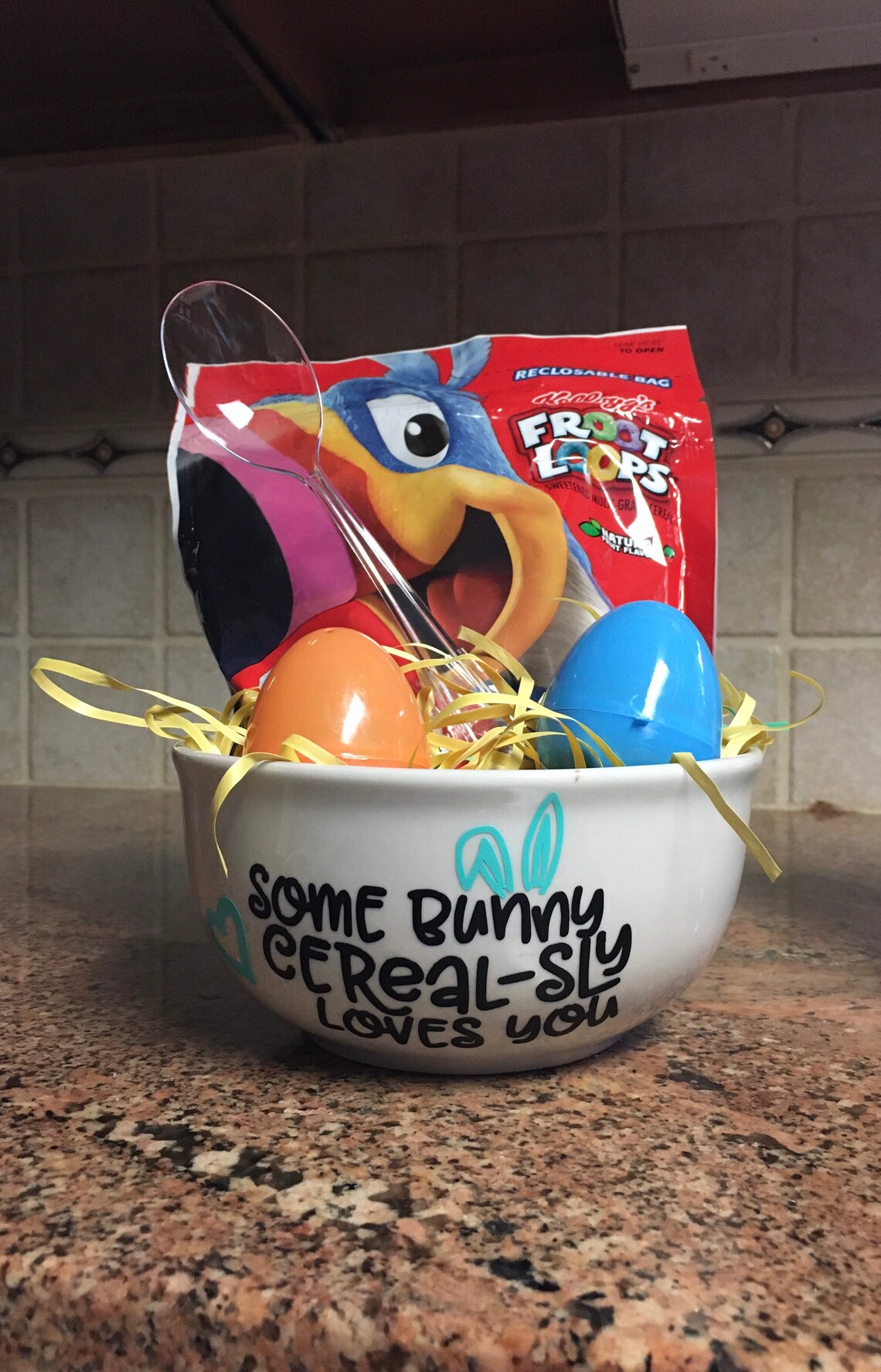 Says some Bunny Cereal-sly Loves You. Easter Ceramic Bowl | Etsy