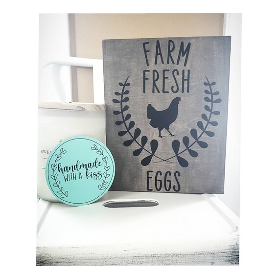 Farm Fresh Eggs Wooden Sign 8x10. Rustic Farmhouse Gray | Etsy