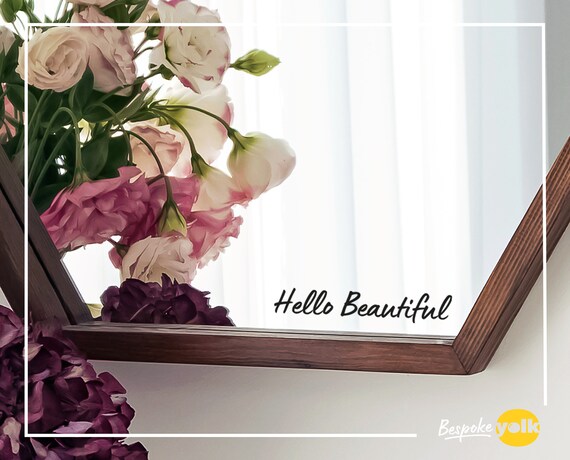 Hello Beautiful Mirror Sticker Vinyl Decal Label | Etsy