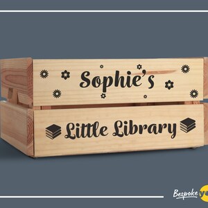 Personalised Book Crate | Little Library Story Book Box | Storage Box ...