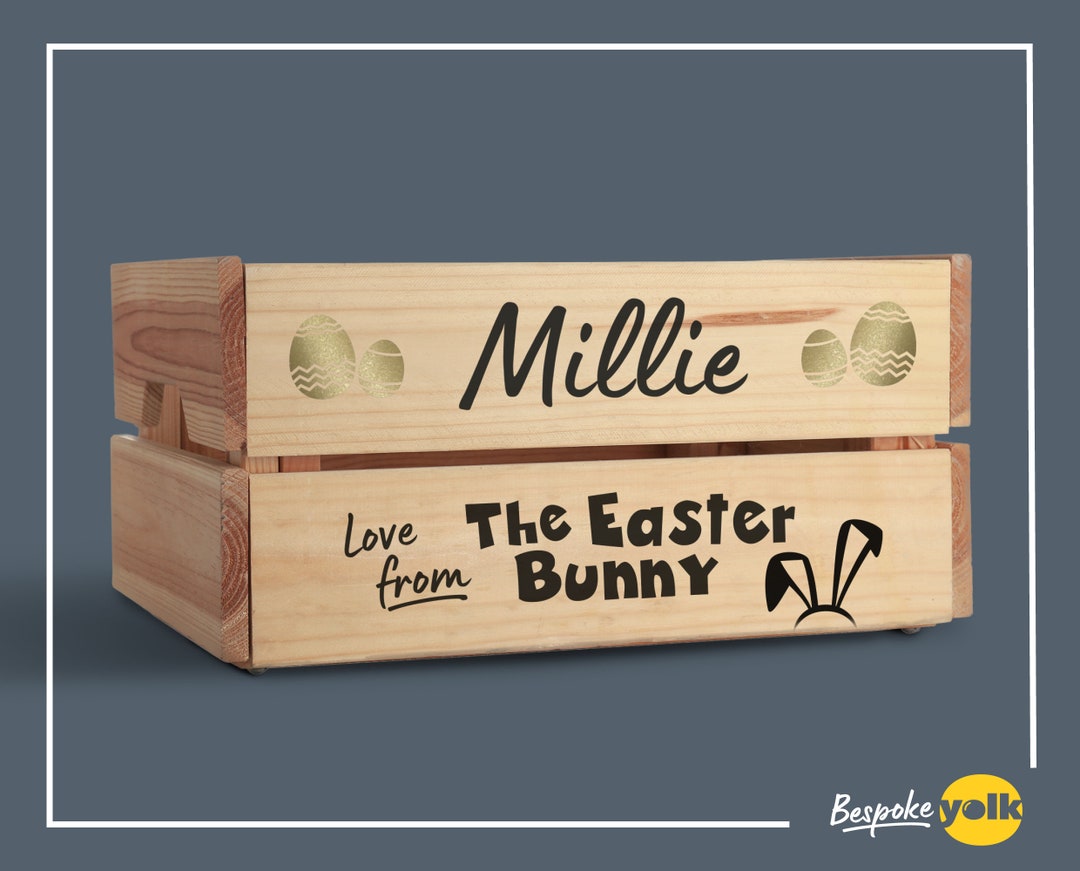 Personalised Easter Crate Vinyl Decal: DIY Easter Gift Box - Etsy