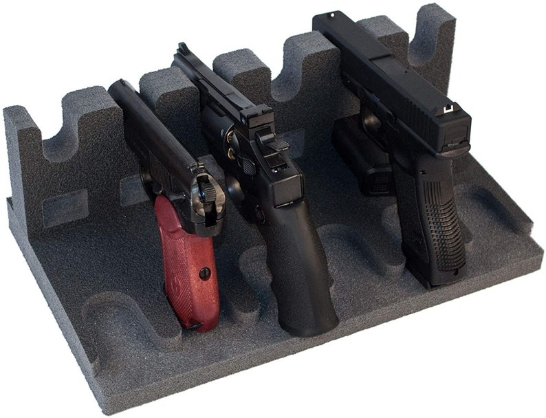 Rkrack Foam Gun Rack for Pistol/handgun. Safe Storage Accessories 6 Gun ...