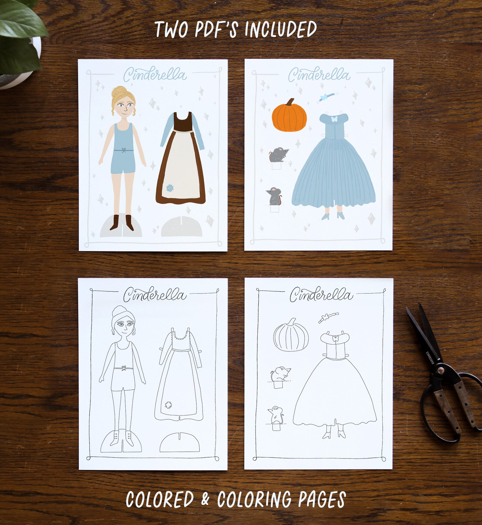 Cinderella Paper Doll Printable - Etsy Canada