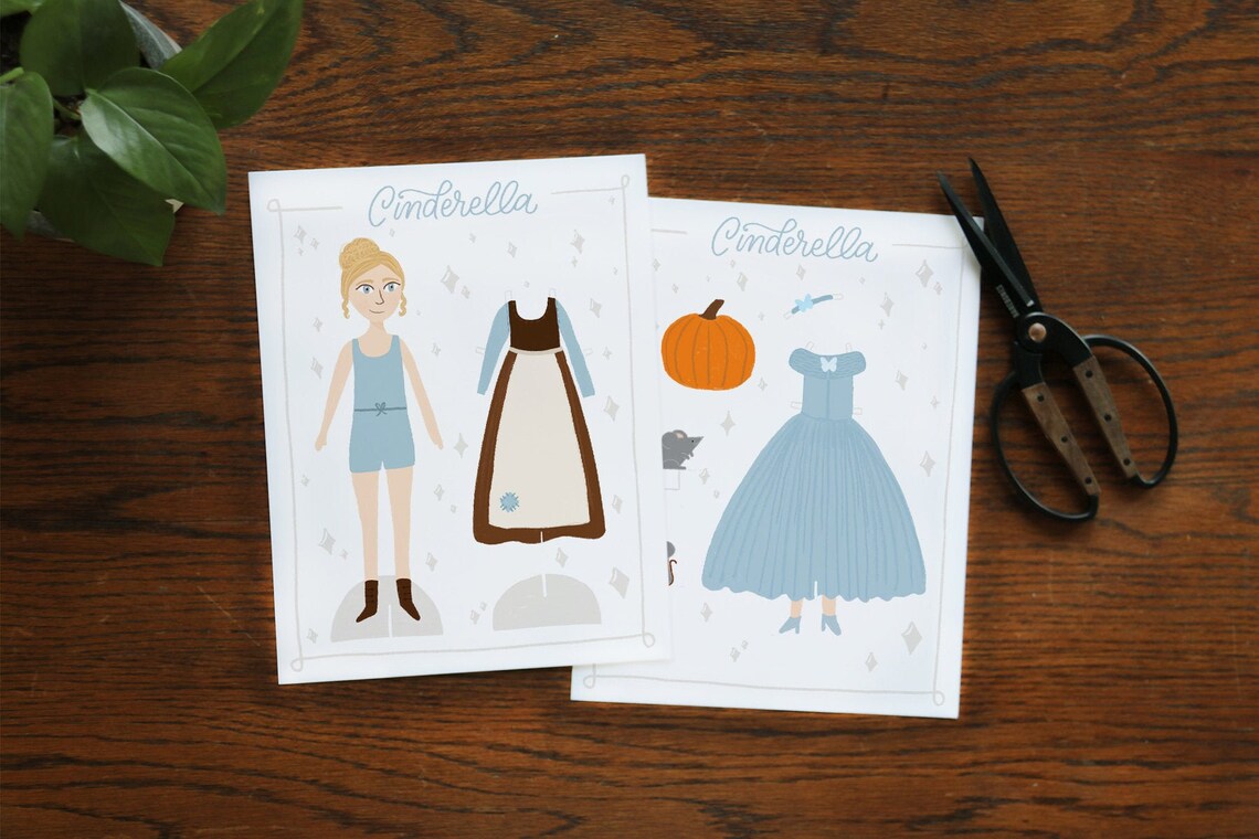 Cinderella Paper Doll Printable - Etsy Canada