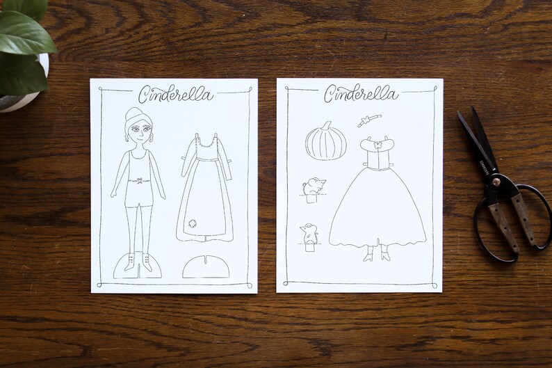 Cinderella Paper Doll Printable - Etsy Canada