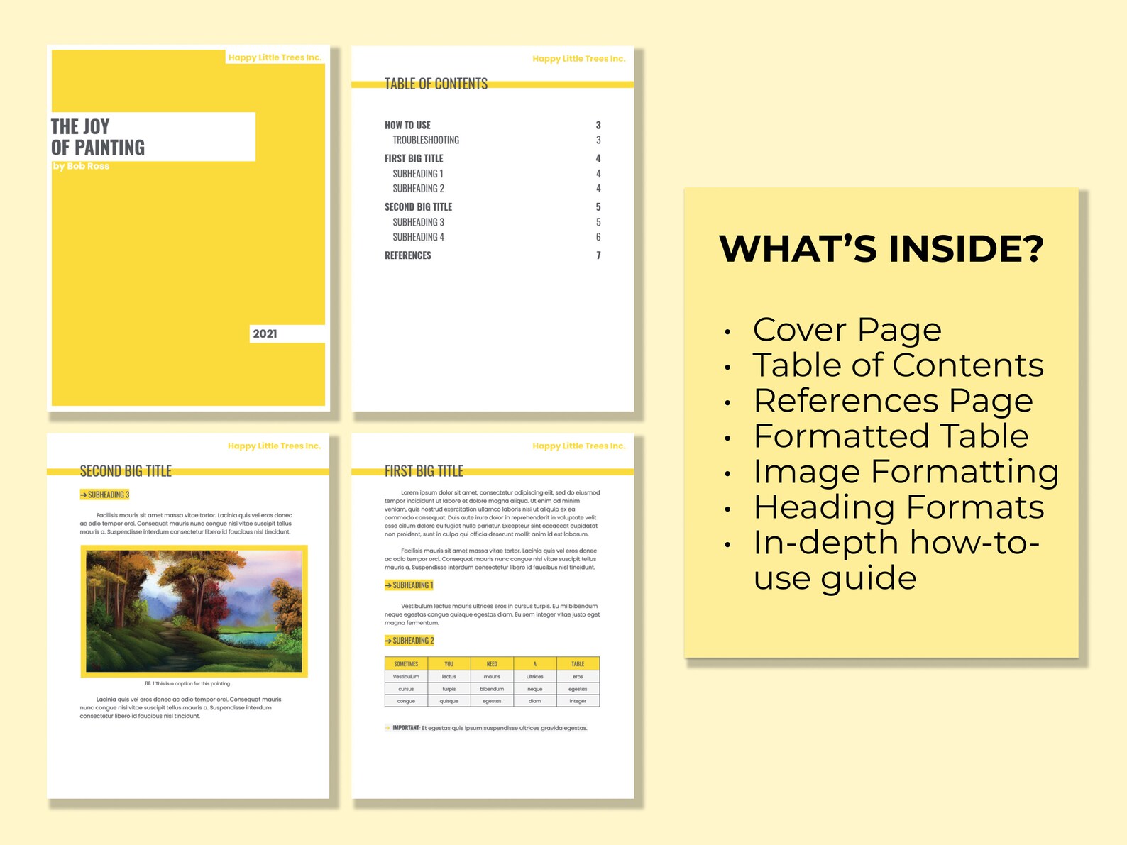 Google Docs Report Template Yellow School Work | Etsy