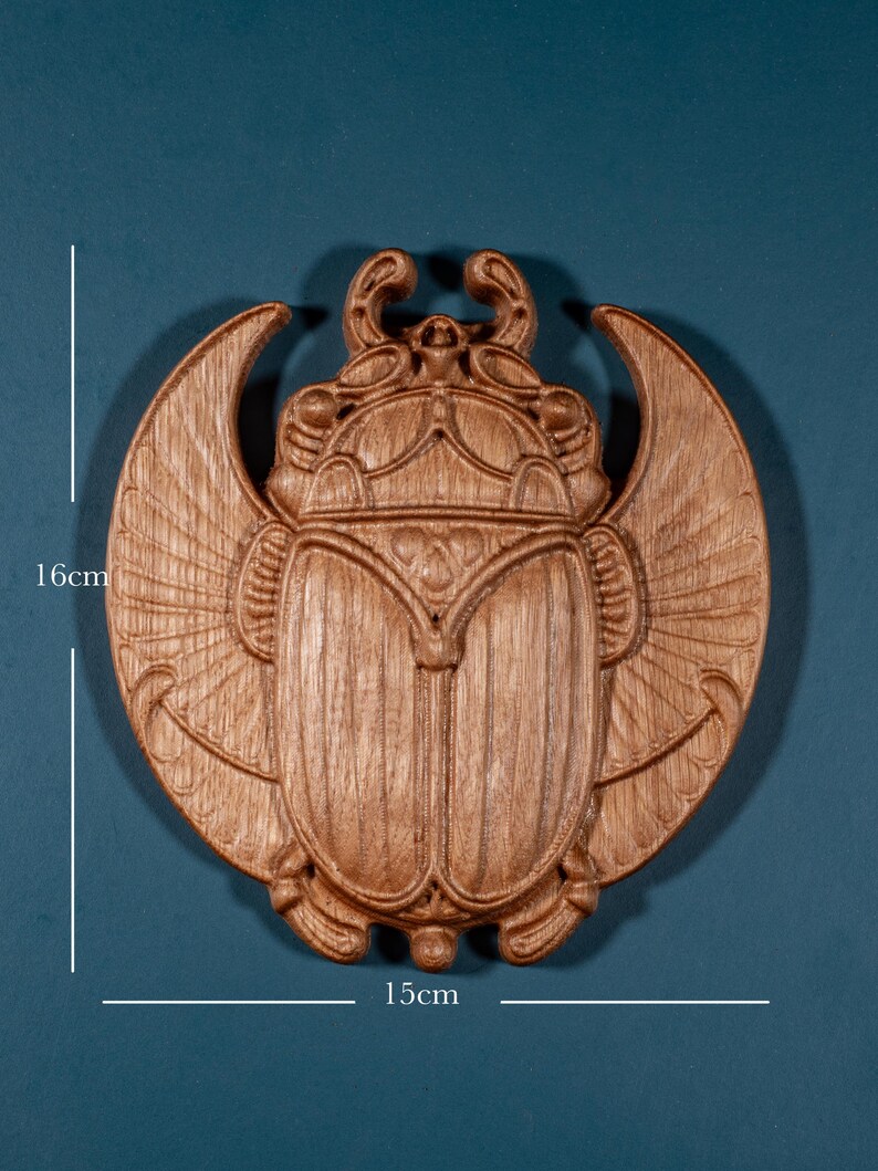 Egyptian Scarab Wall Art | Oak Wood Bas Relief Carving | Ancient Symbol ...