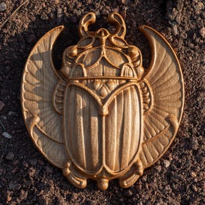 Egyptian Scarab Wall Art | Oak Wood Bas Relief Carving | Ancient Symbol ...
