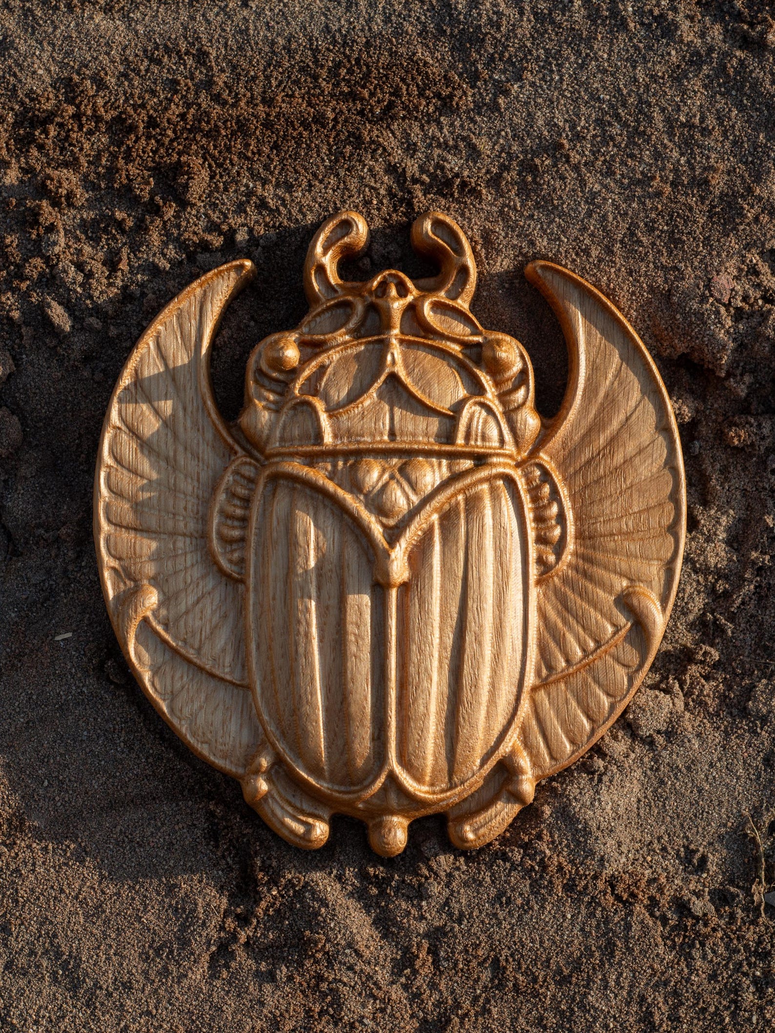 Egyptian Scarab Wall Art | Oak Wood Bas Relief Carving | Ancient Symbol ...