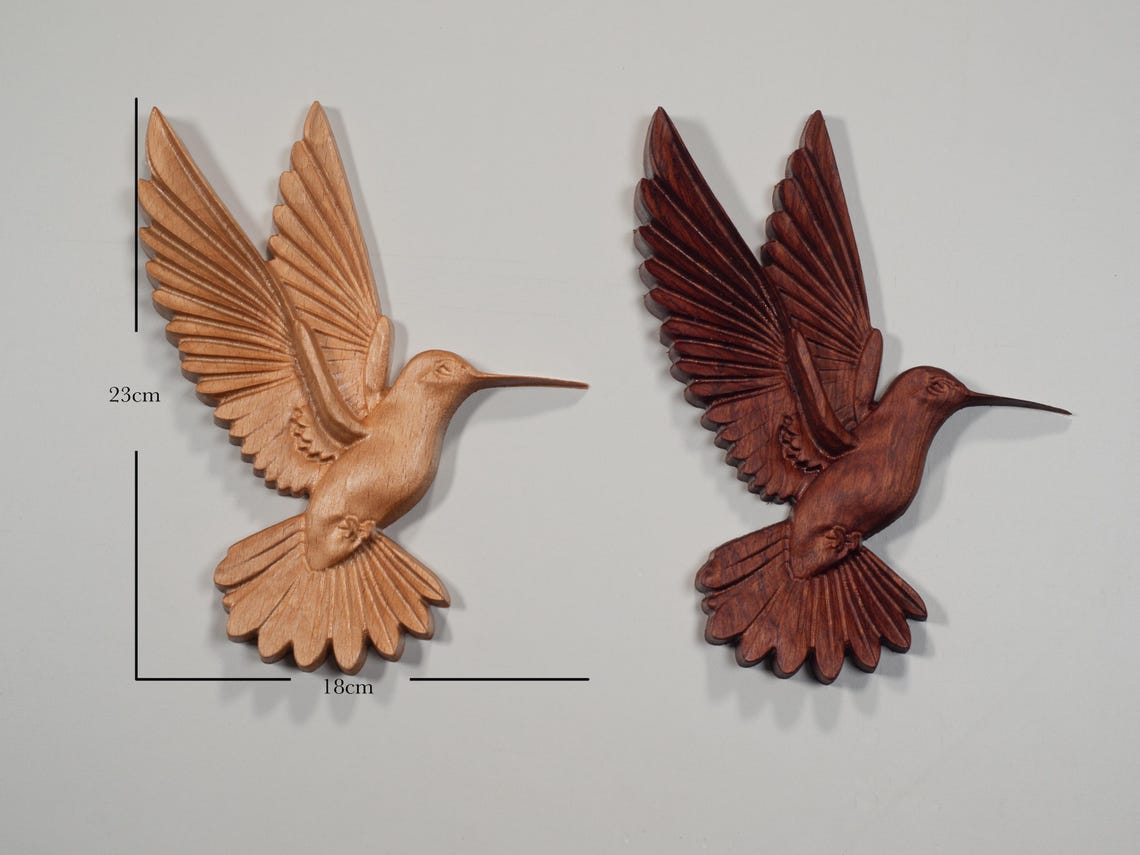Wooden Hummingbird Wall Decor – Elegant Nature-inspired Art - Etsy
