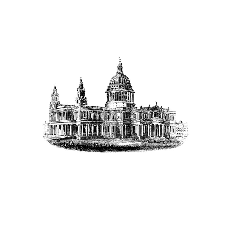 Set of 2 Printable B&W London City Sketch Vintage Art Print - Etsy