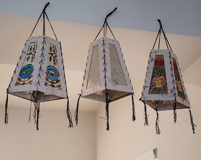 Small Nepali Lokta Paper Lampshades | | Handmade in Nepal - Etsy