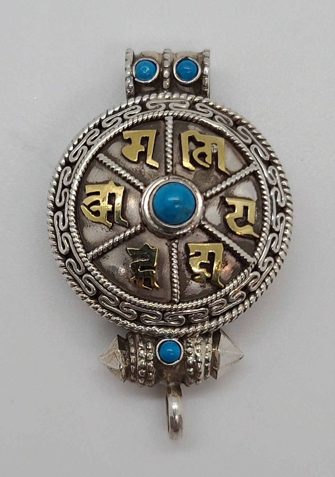 Beautiful Nepali Sterling Silver Locket Pendant With Om Mane Padme Hum ...