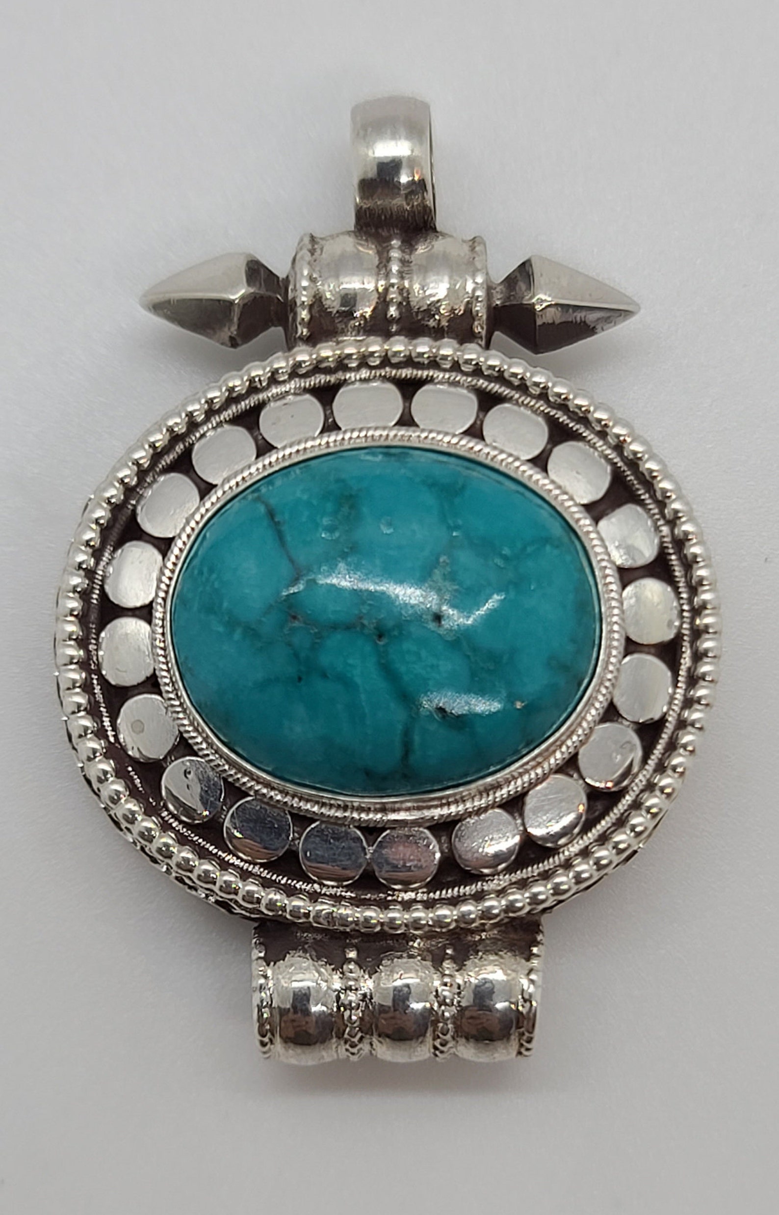 Beautiful Handmade Sterling Silver Nepali Locket Turquoise - Etsy