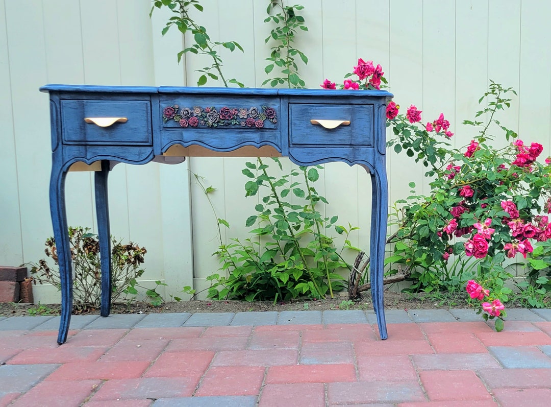 Frida Kahlo Navy Floral Vanity Entry Console Table Desk Multi-use Table ...