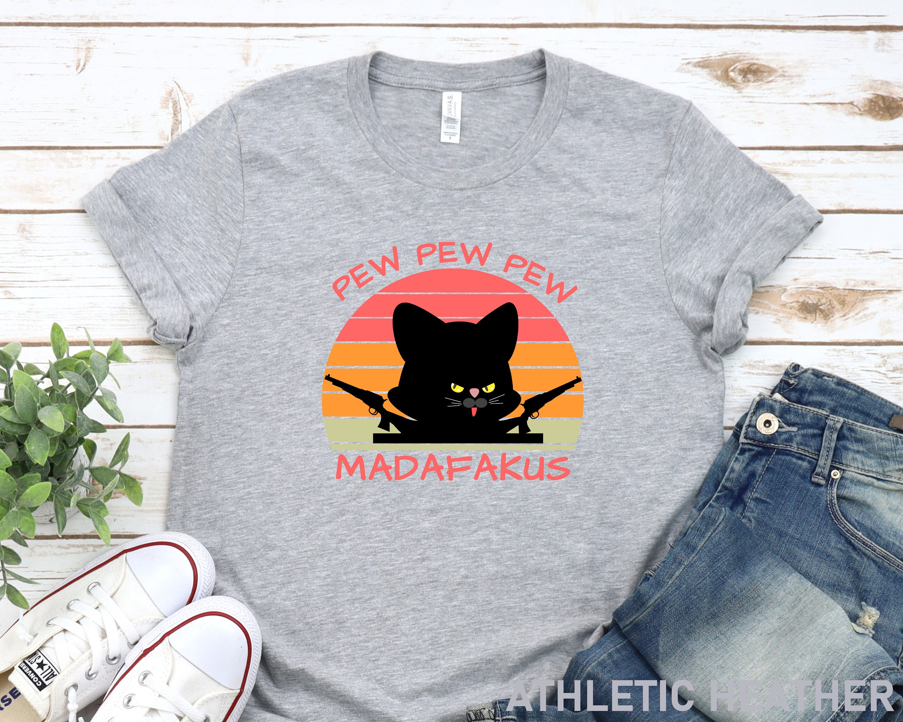 Pew Pew Pew Madafakas Cat Shirt Cute Black Cat Shirt Cat | Etsy