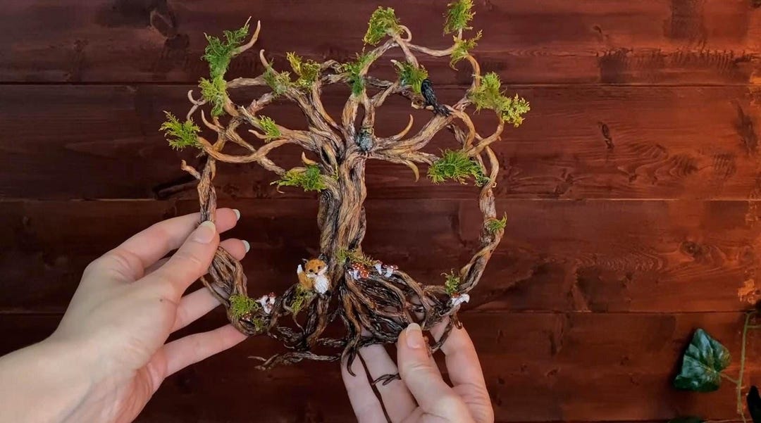 Hand Sculpted Polymer Clay Tree of Life Sculpture With Real Moss - Etsy ...