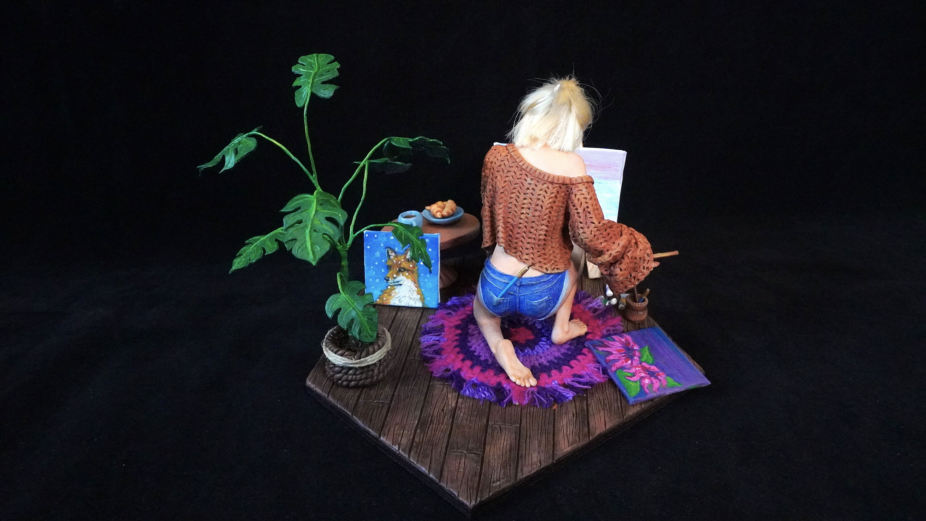 Painter, Artist Lady / Original Artwork / Hand Sculpted With Polymer ...
