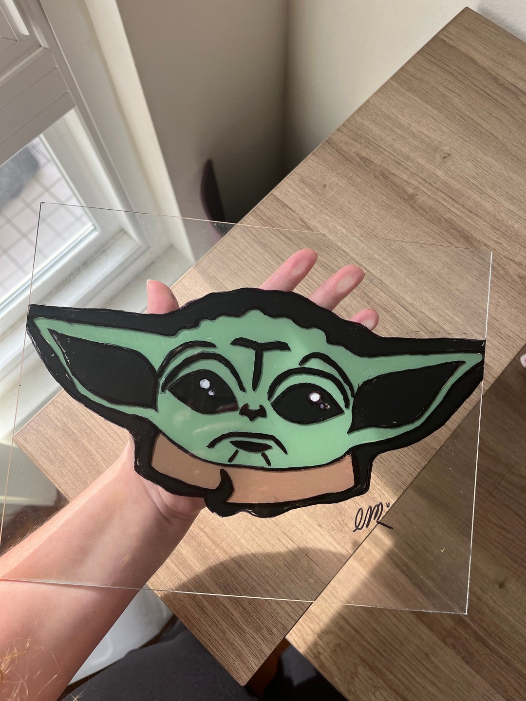 Grogu Glass Portrait the Mandalorian Star Wars - Etsy