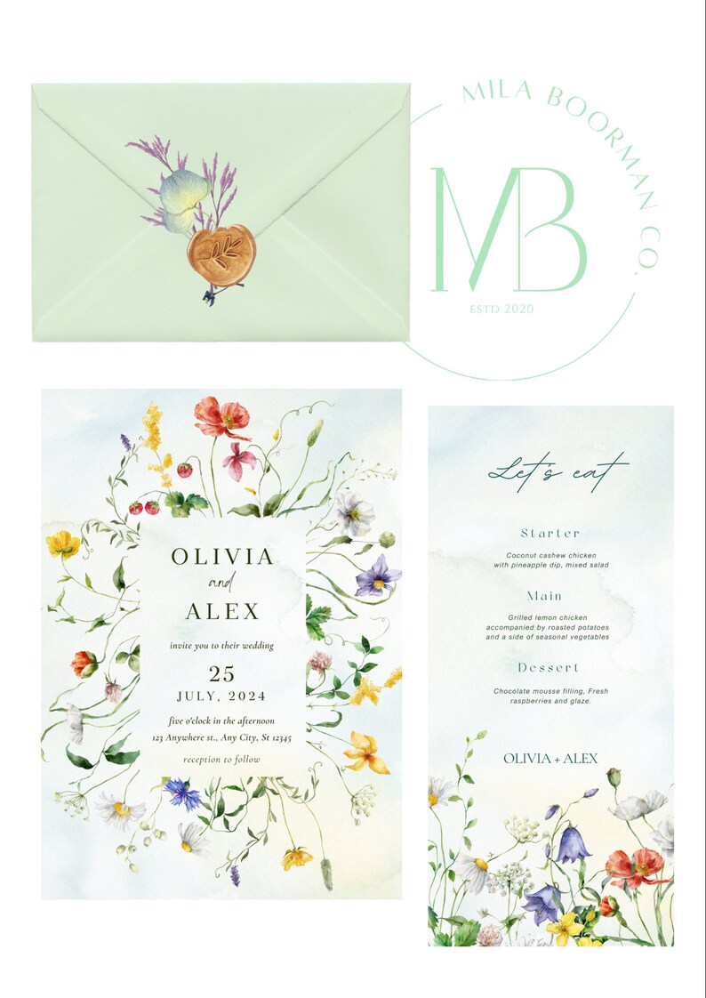 Wedding, Birthday, Sweet 16, Invitations Package Design (digital File ...