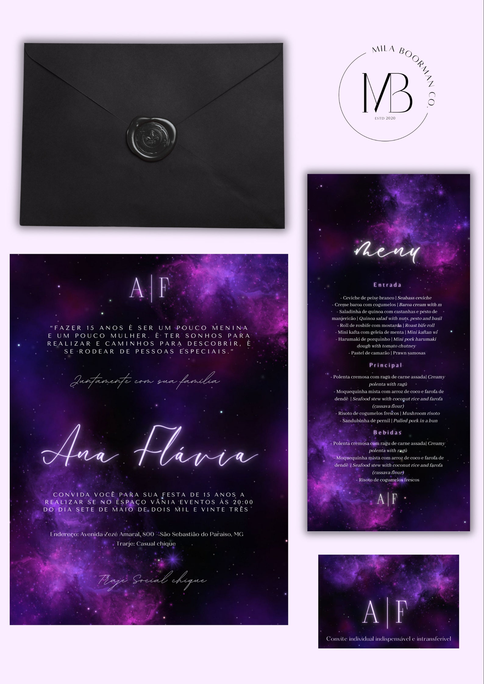 Wedding, Birthday, Sweet 16, Invitations Package Design (digital File ...