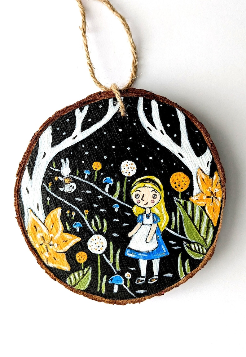 Alice in Wonderland Wood Slice, Wood Slice Art, Alice in Wonderland ...