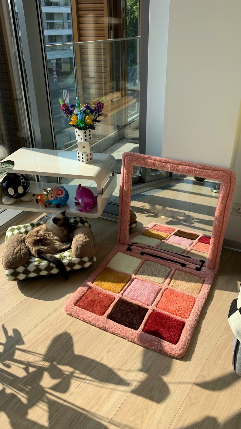 Makeup Palette Rug and Mirror Custom Tufted - Etsy