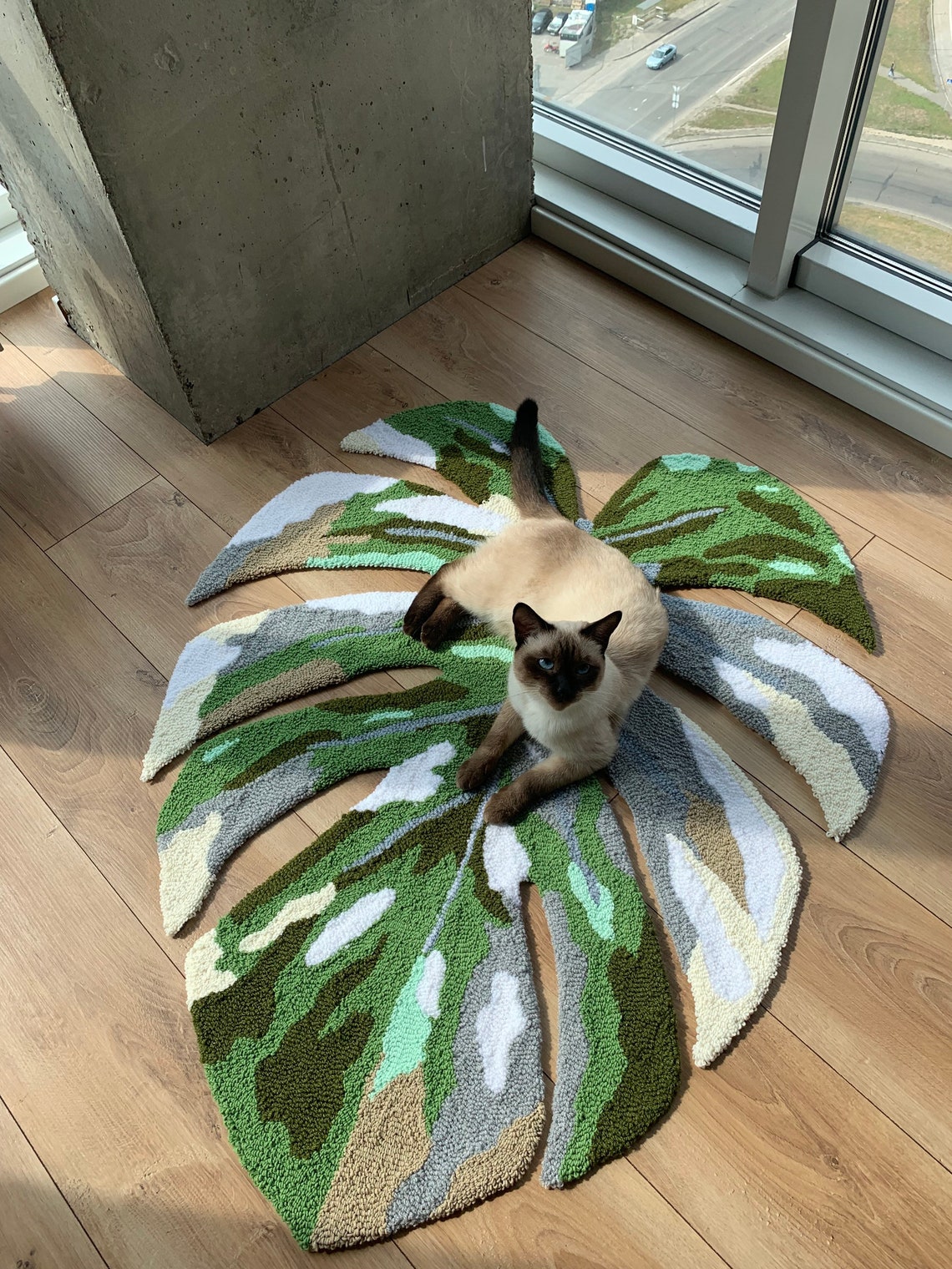 Monstera Tufted Rug Custom Flower Handmade Tufting Carpet - Etsy