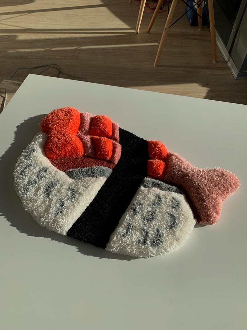 Tufted Rug 3d Fluffy Japanese Sushi Tufted Rug, Cute Kitchen Decor ...