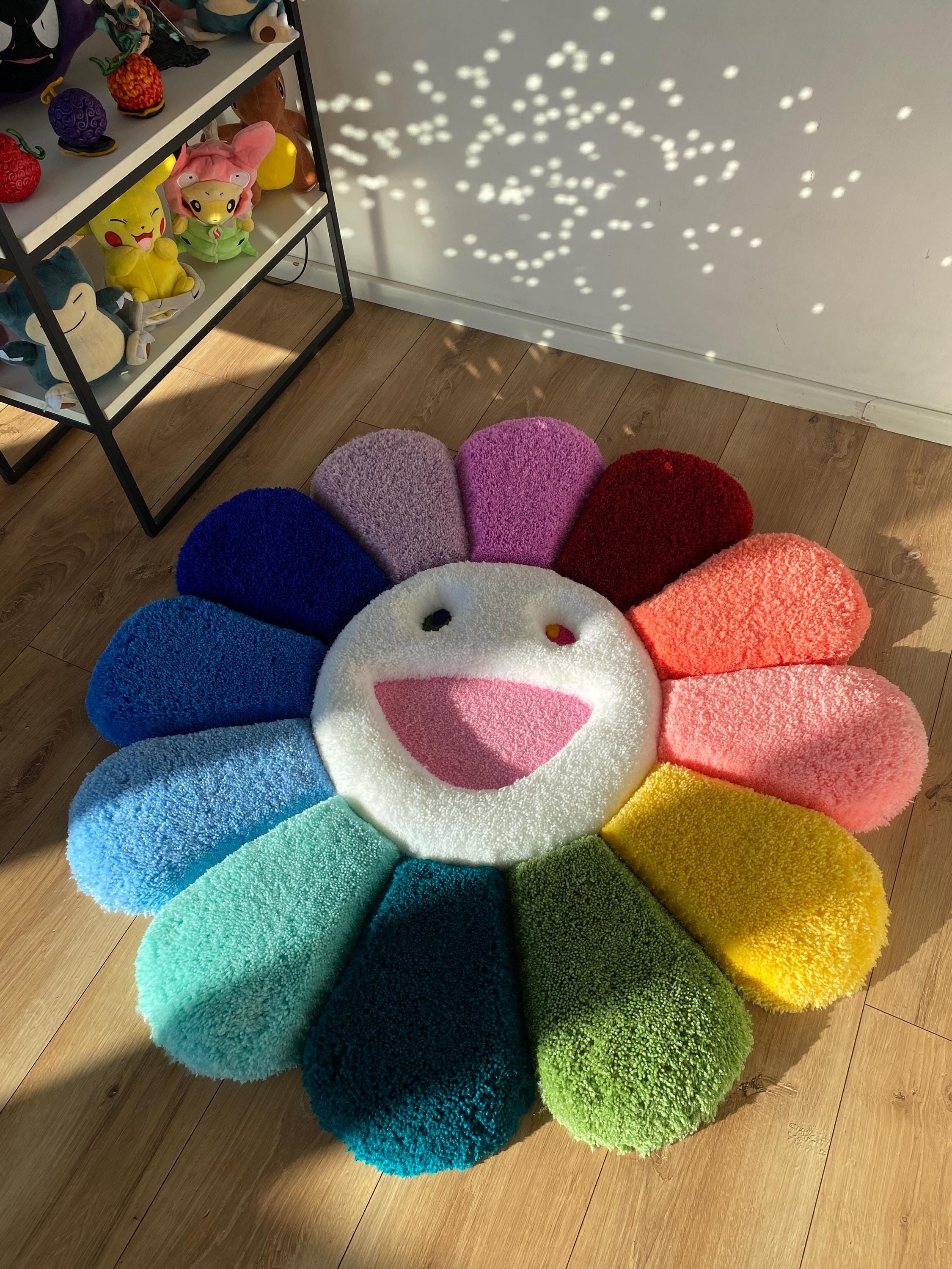 Fluffy Tufted Flower Rug - Etsy