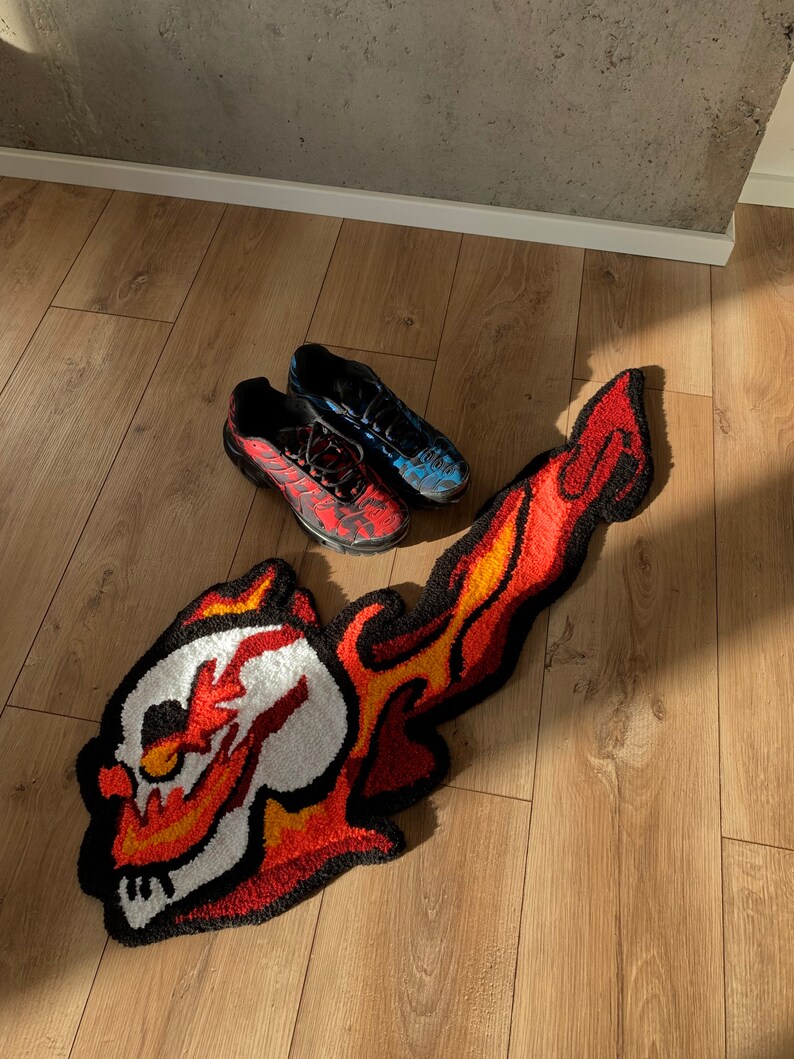 Nike Tn Skull Custom Tufted Rug | Etsy