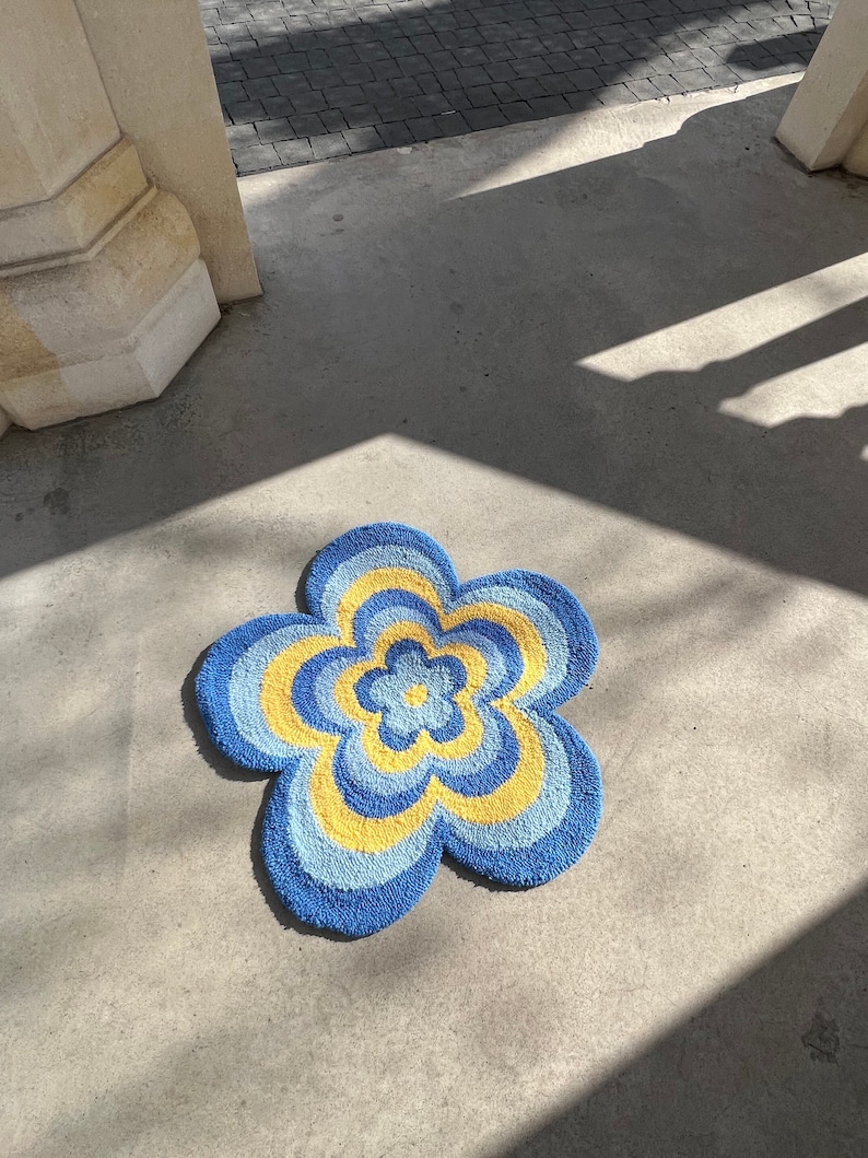 Rug Flower Rainbow Tufted Custom - Etsy