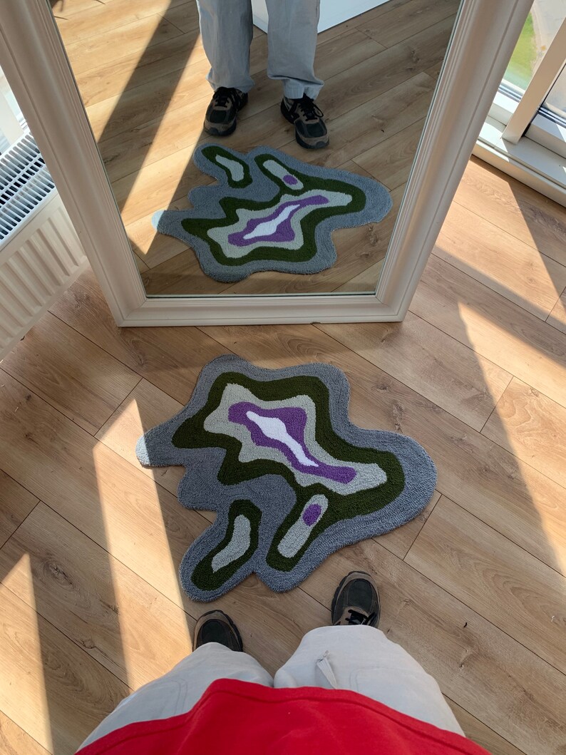 Custom Rug Tufting Abstract Handmade Lsd Smile Shape - Etsy
