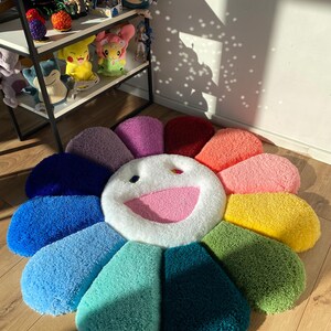 Fluffy Tufted Flower Rug - Etsy
