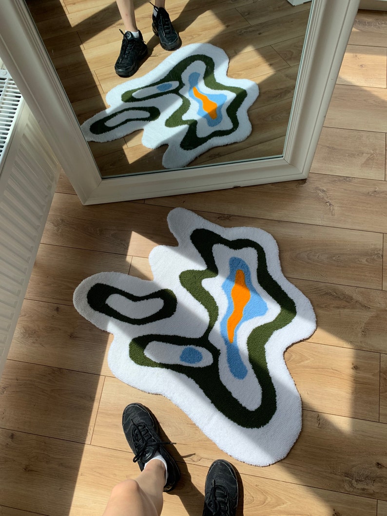 Custom Rug Tufting Abstract Handmade Lsd Smile Shape - Etsy