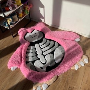Snorlax Tufted Fluffy 3d Skeleton Rug Tufting Carpet - Etsy
