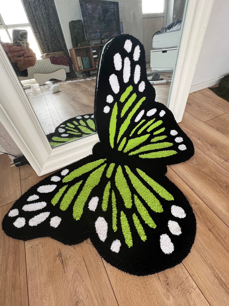 Handmade Tufted Butterfly Custom Rug - Etsy