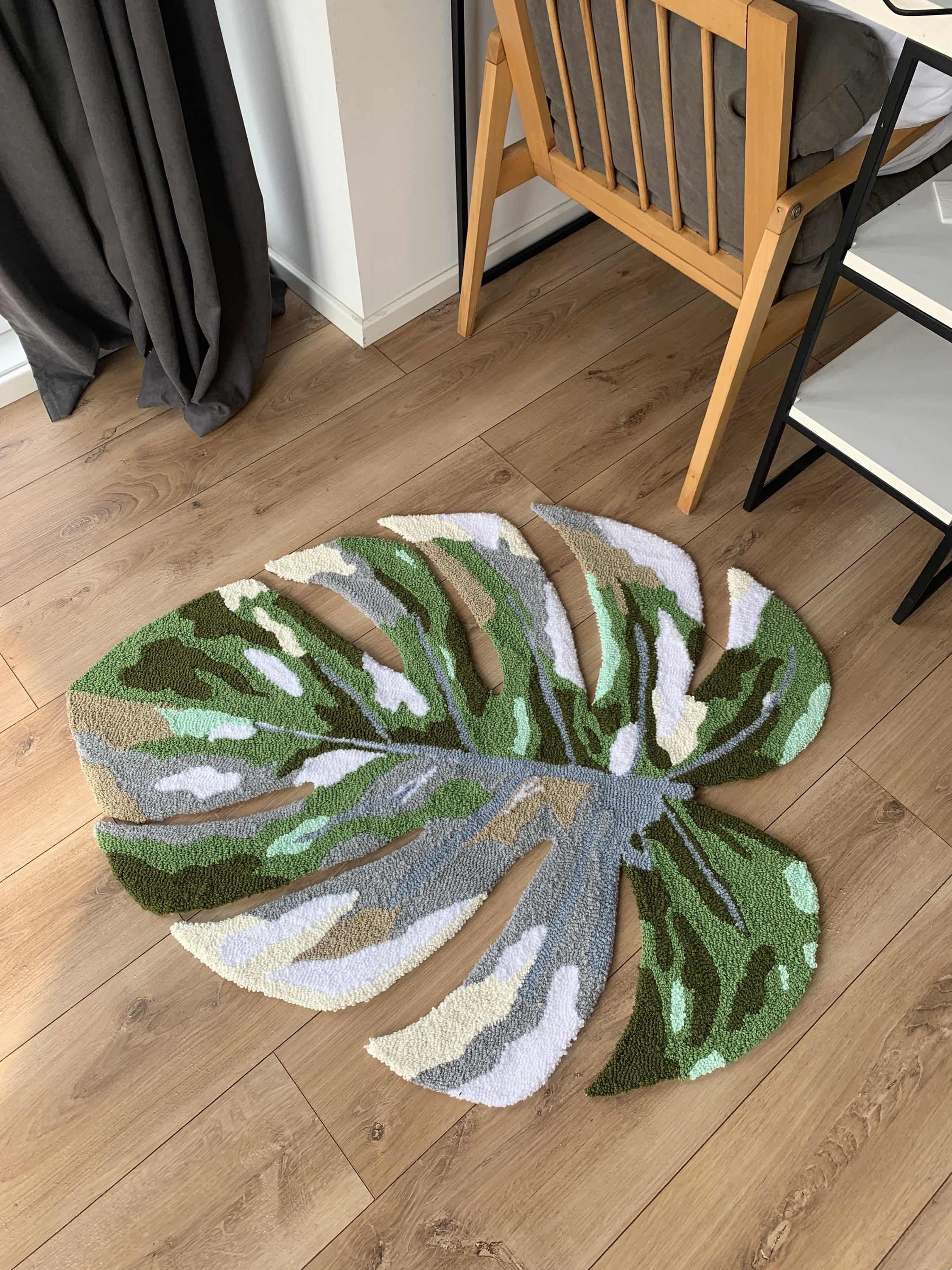 Monstera Tufted Rug Custom Flower Handmade Tufting Carpet - Etsy
