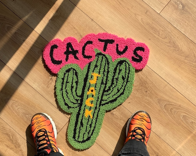 READY TO SHIP Cactus Custom Handmade Tufted Rug - Etsy