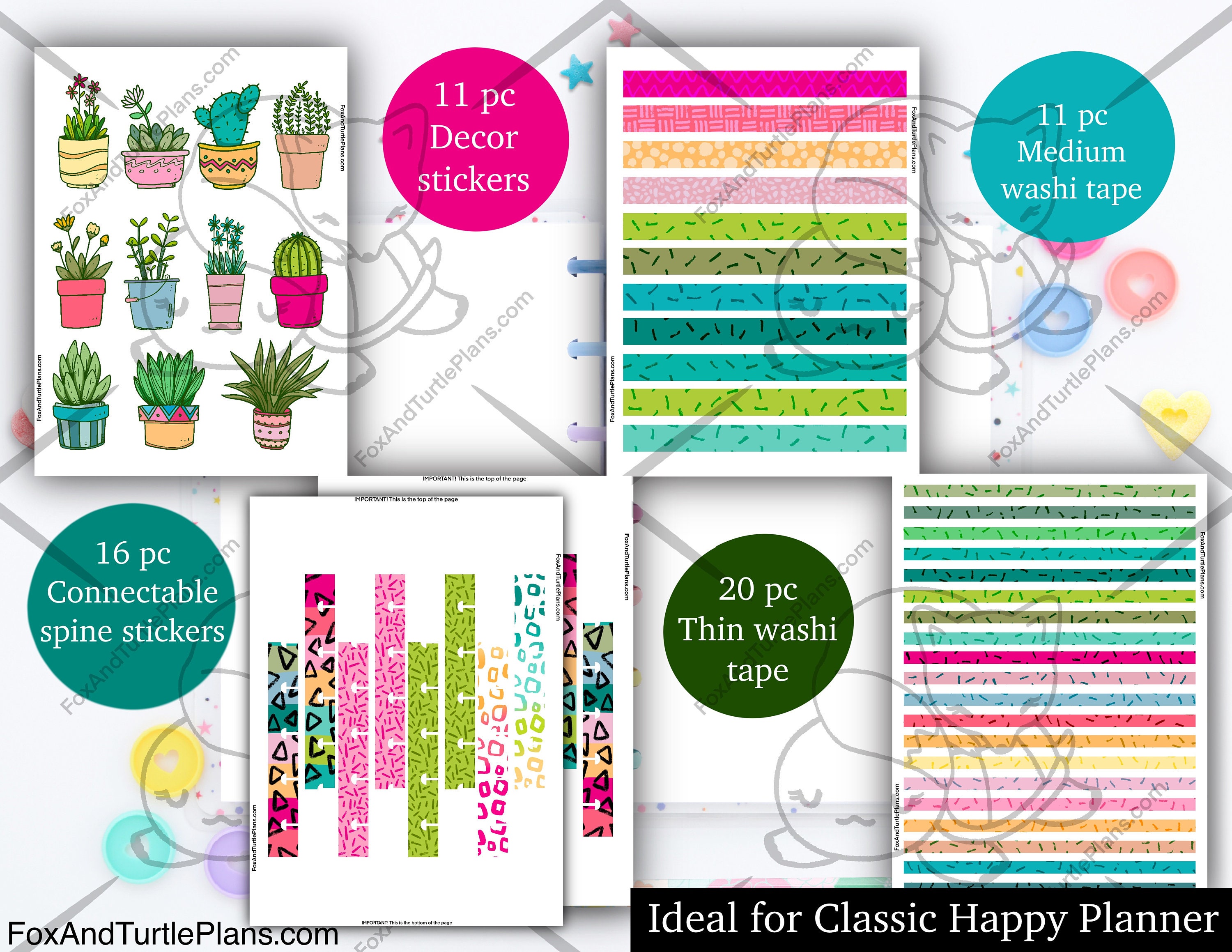 Printable Happy Planner Stickers Classic Decor Kit - Etsy