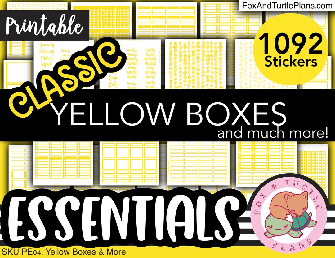 Printable Happy Planner Stickers Classic Planner Essentials Yellow ...