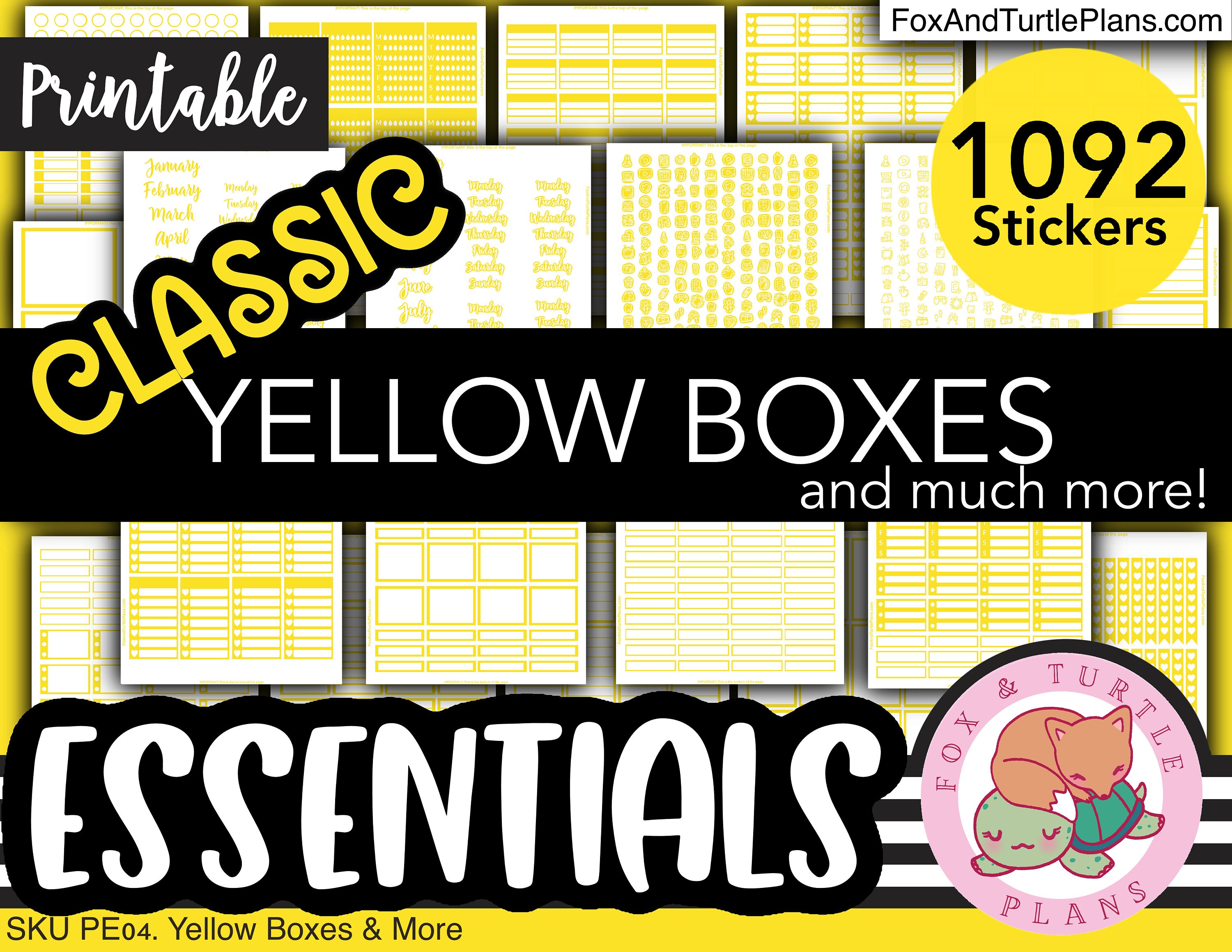 Printable Happy Planner Stickers Classic Planner Essentials Yellow ...