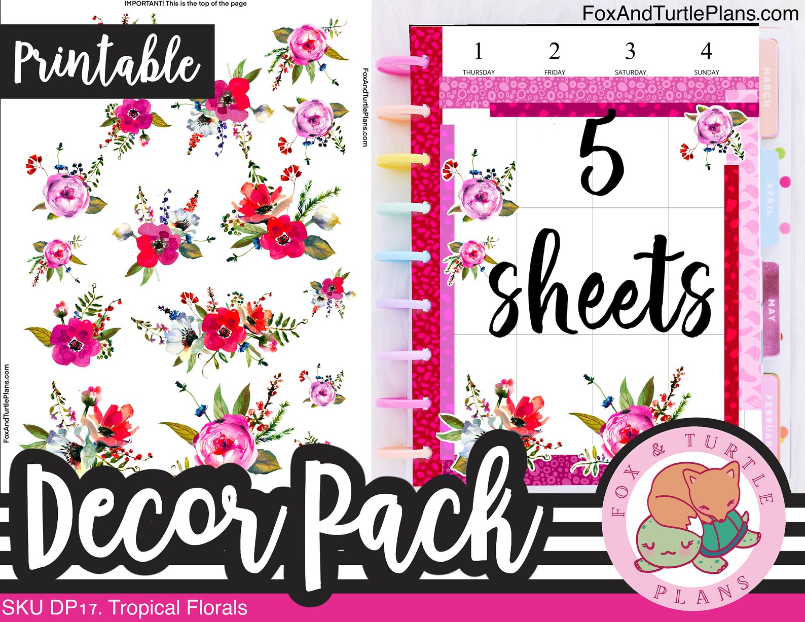 Printable Happy Planner Stickers Classic Decor Kit | Etsy