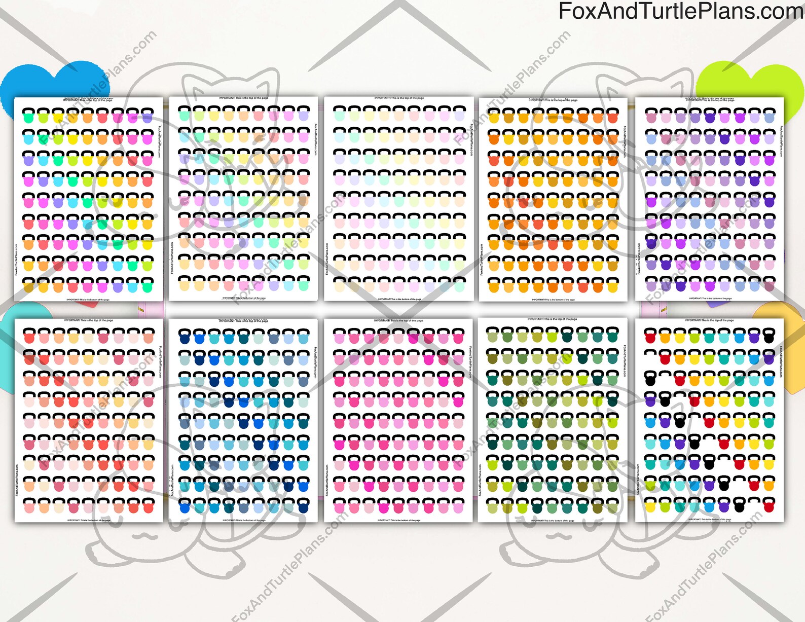 Printable Happy Planner Stickers Icons Kettlebells Cut Files PNG PDF - Etsy