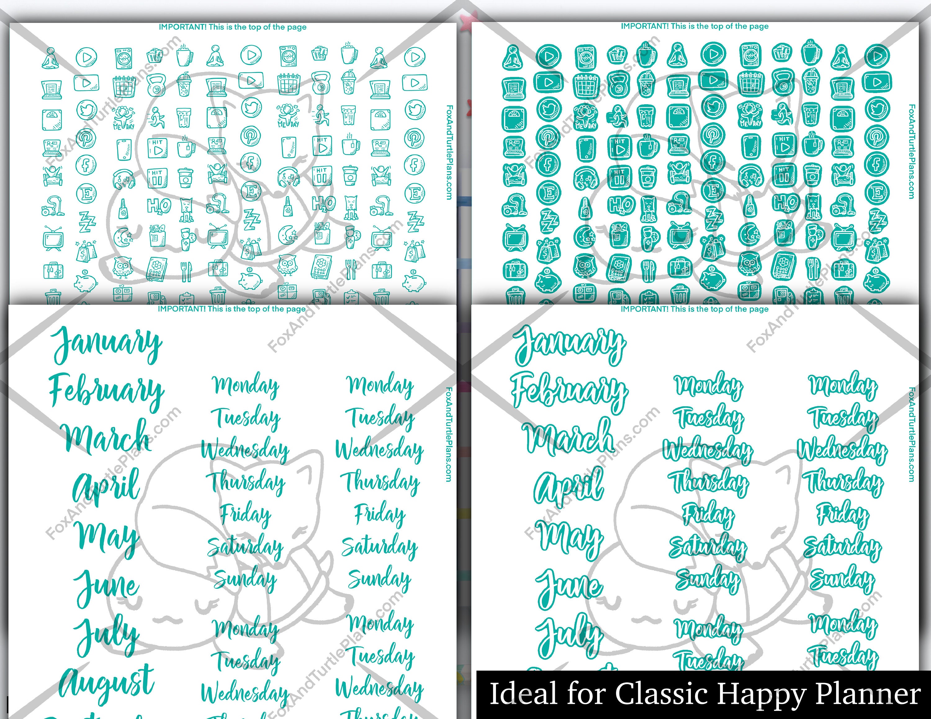 Printable Happy Planner Stickers Classic Planner - Etsy