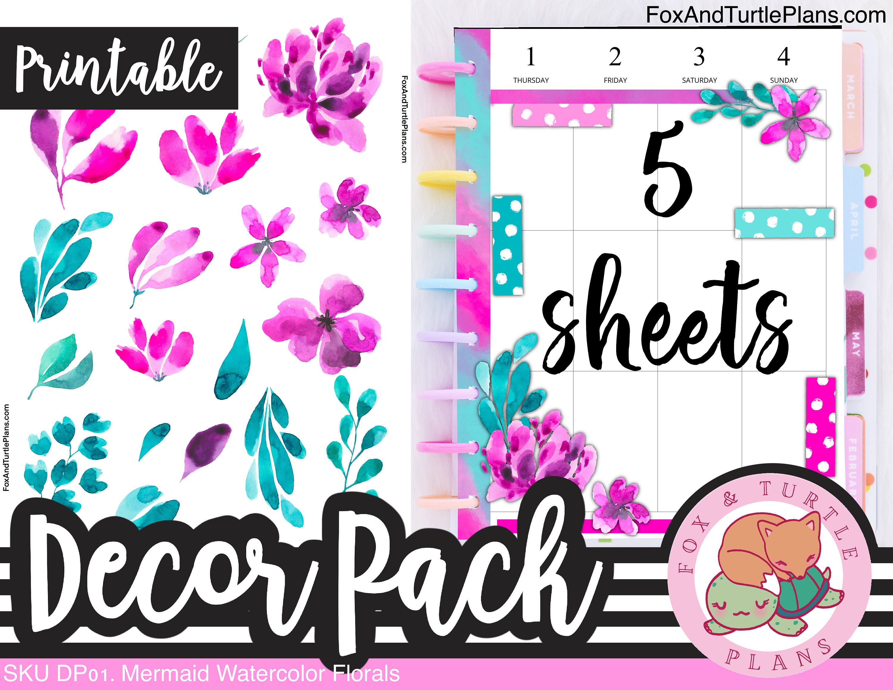 Printable Happy Planner Stickers Classic Decor Kit | Etsy