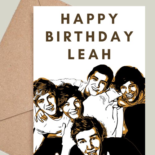 Personalised One Direction Birthday Card Harry Styles Zayn | Etsy